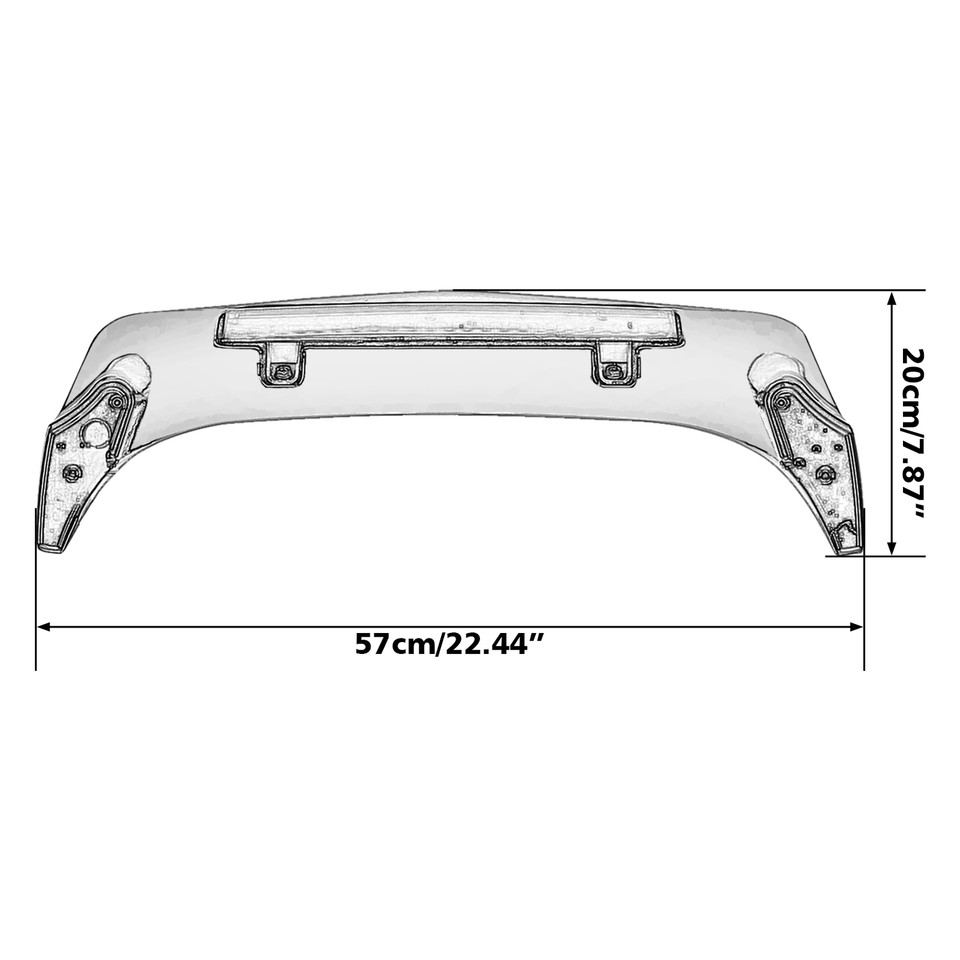 Trunk Spoiler W/ LED Lens Light Fit For Motorcycle Honda Goldwing ...