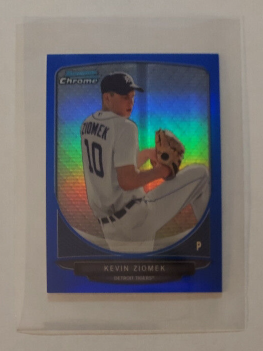 Kevin Ziomek (Tigers) 2013 Bowman Chrome Mini ROOKIE BLUE REFRACTOR /99 ...