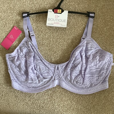 M&S Size 40E Boutique Gisella Animal Print Plunge Bra Lilac Underwired ...