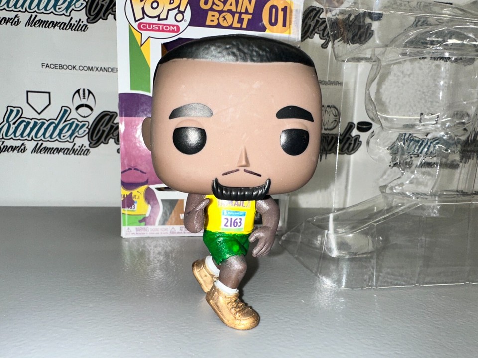 USAIN BOLT OLYMPIC GOLD SIGNED AUTOGRAPHED CUSTOM FUNKO POP BECKETT BAS ...
