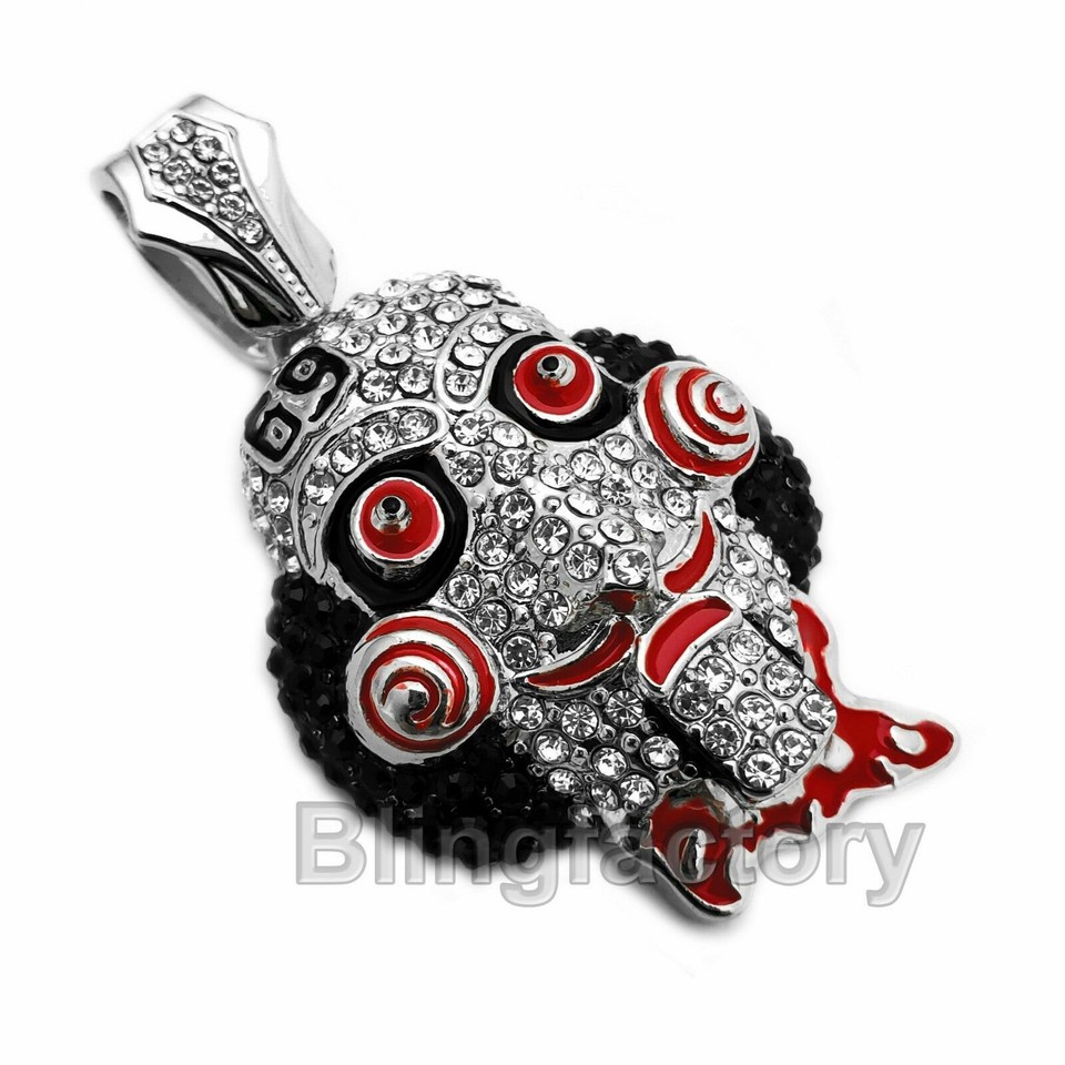 Hip Hop JIGSAW Tekashi69 pendant 18" Full Iced Marina Choker Chain ...