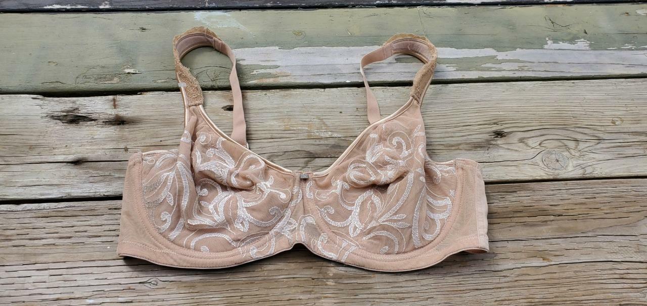 36DD Natori 1336104 Beige Women's Sheer Lux Cut & Sew Underwire Bra EUC ...