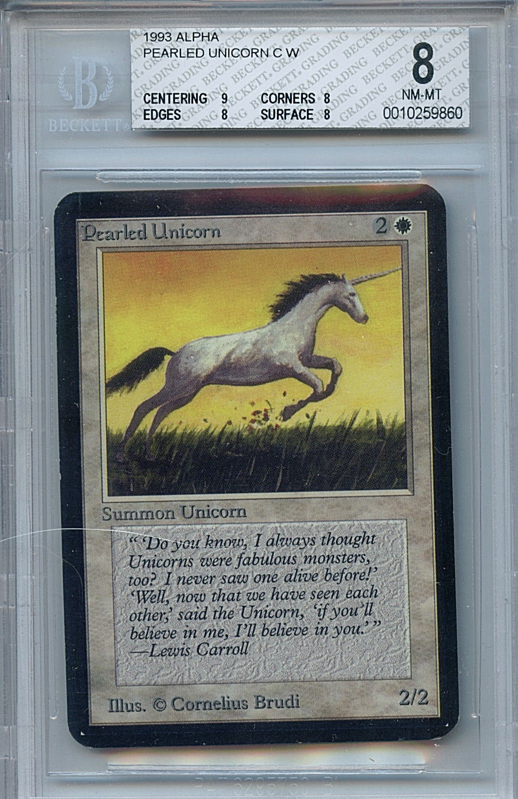 MTG Alpha Pearled Unicorn BGS 8.0 NM/MT Card Magic the Gathering WOTC ...