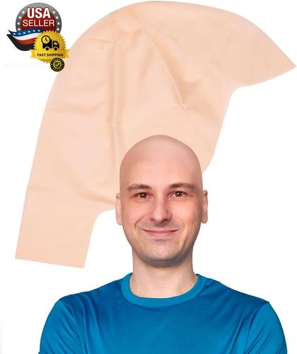 Latex Bald Cap for Adults - Tan Beige Realistic Head Skin Bald Cap Wig ...