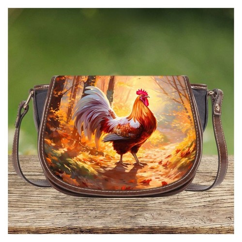 Autumn Stroll of the Red Rooster Saddle Bag | eBay