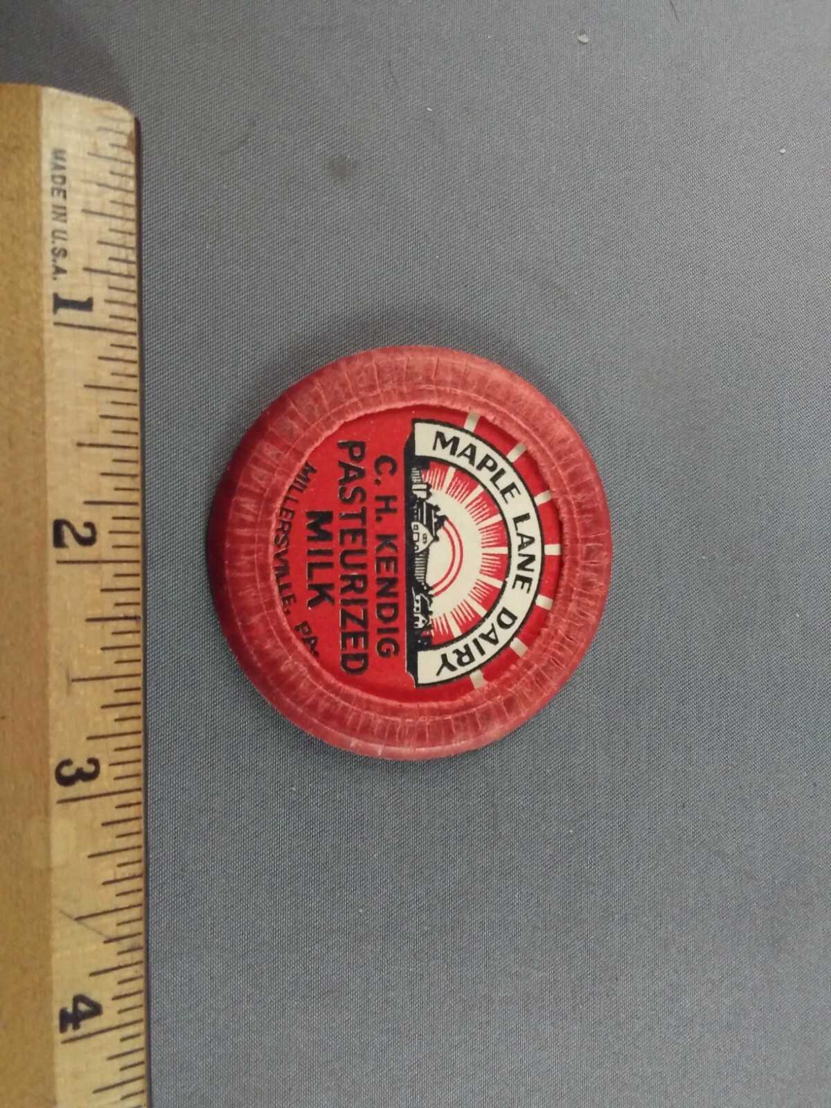 Maple Lane Dairy C. H. Kendig Millersville PA Milk Bottle Cap Lancaster ...