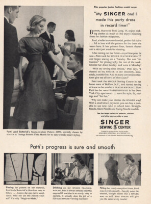 1957 Singer Sewing Centers: My Singer and I Vintage Print Ad | eBay