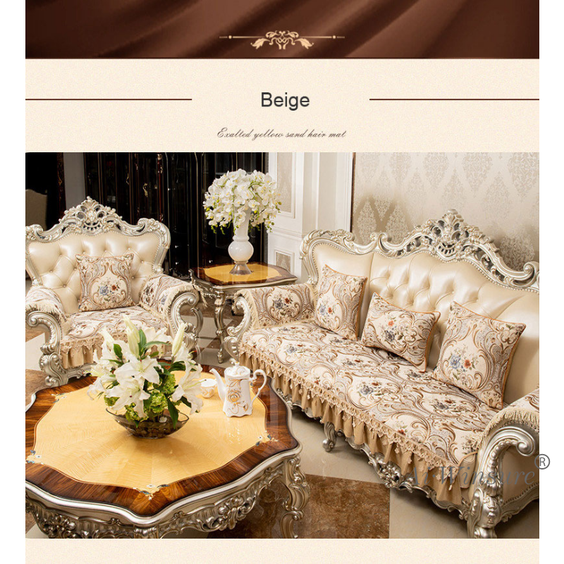 Retro Lace Sofa Covers 1/2/3 Seater Non-slip Jacquard Floral Couch ...