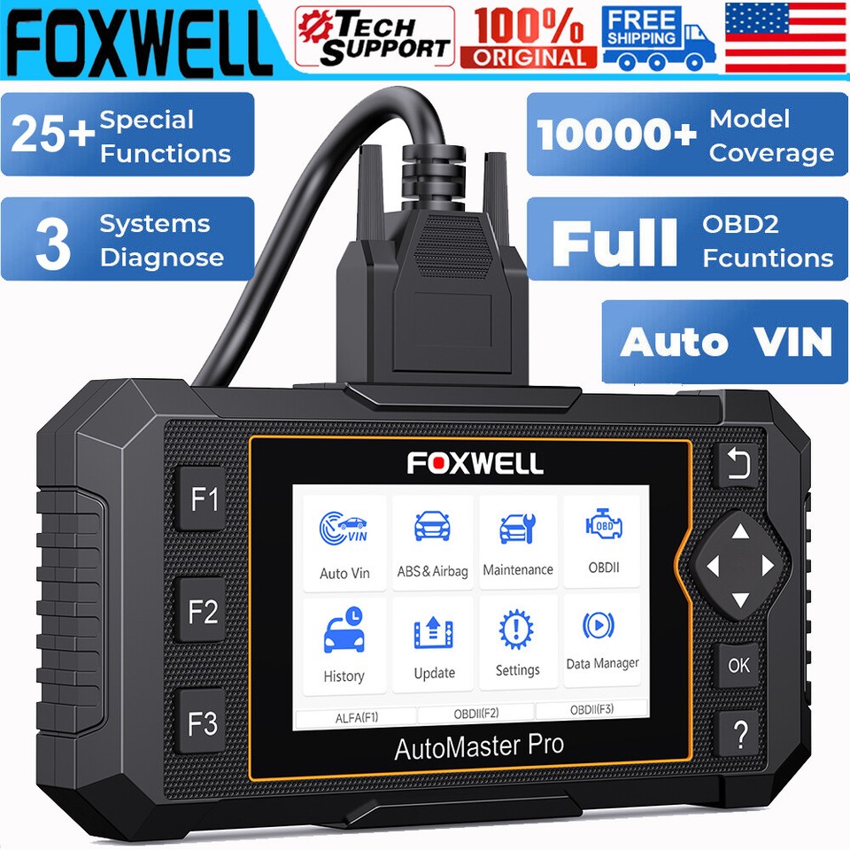 FOXWELL NT650 Pro OBD2 Scanner Free WiFi Updates Lifetime Full OBDII ...