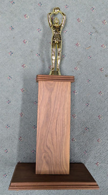march madness giant male basketball trophy column solid walnut ...