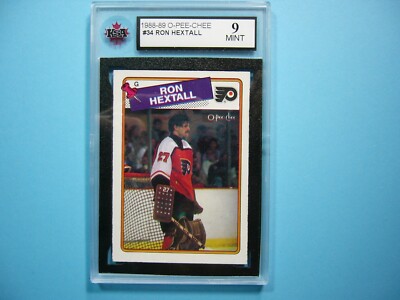 1988/89 O-PEE-CHEE NHL HOCKEY CARD #34 RON HEXTALL KSA 9 MINT SHARP+ 88 ...