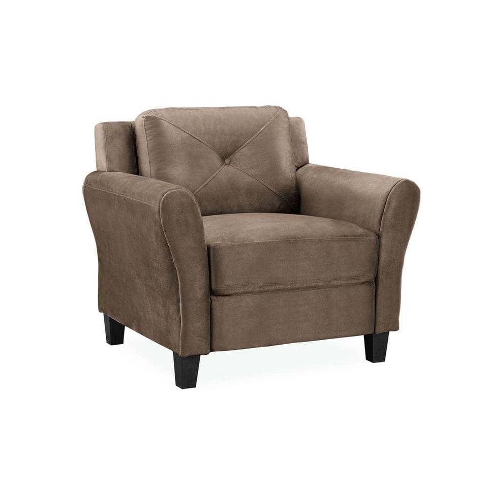 Harvard Brown Microfiber with Round Arm Chair | eBay