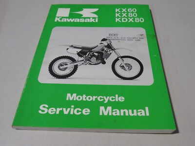 Kawasaki Factory Service Manual 1988 KX60 KX80 KDX80 99924-1094-01 | eBay