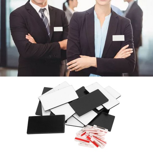 16x Blank Name Badges DIY Making MDF Material Rounded Corners Compact ...