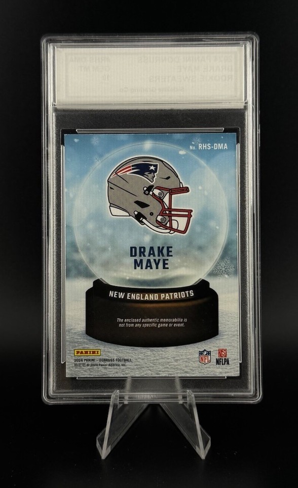 Drake Maye Rookie Patch Graded 10 Gem Mint 2024 Panini Donruss RC ...