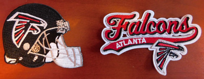 Atlanta Falcons Two High Quality Iron On Embroidered Patches FREE ...