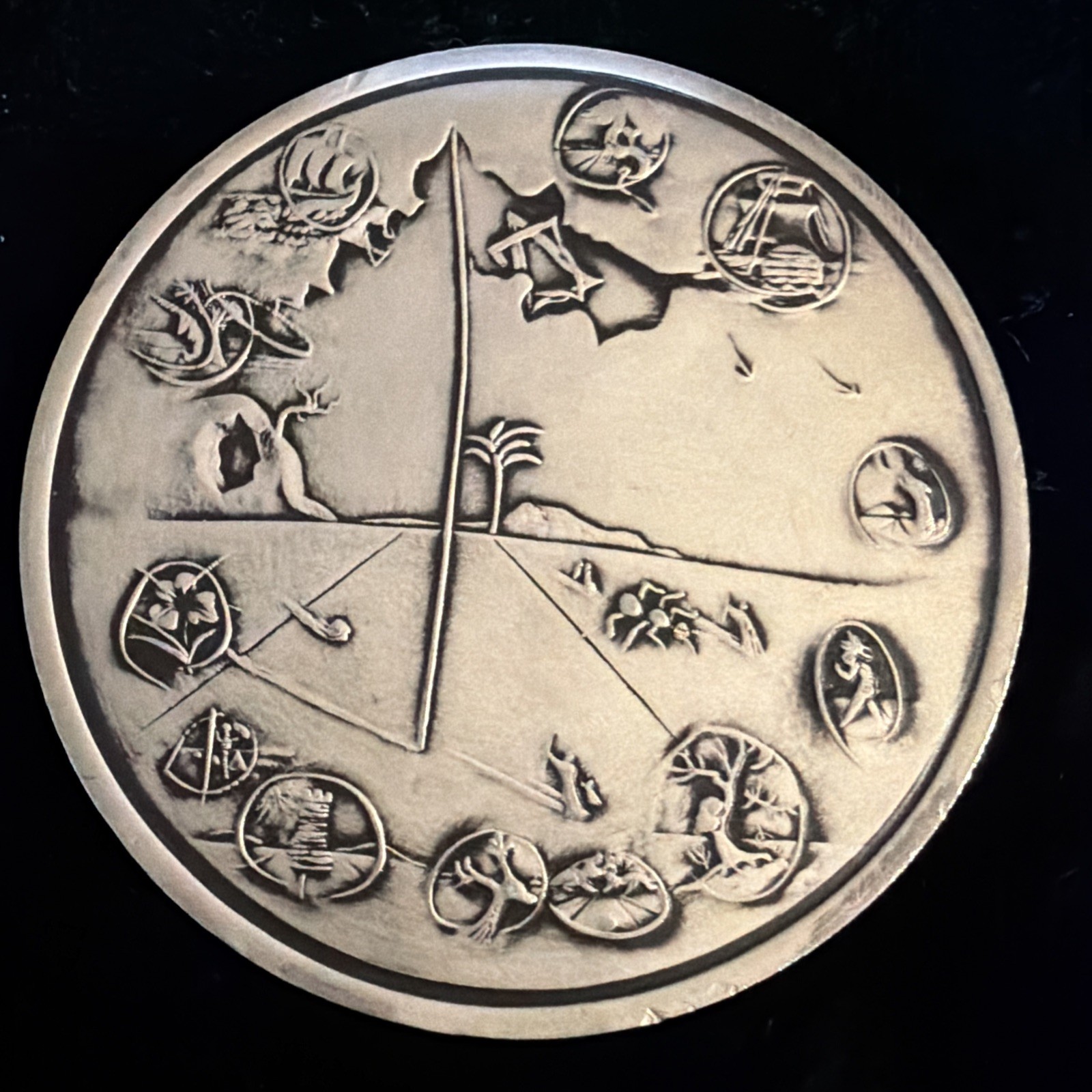 Israel Circle of Unity 1973 Salvador Dali Silver.999 Medallion # 1495 ...