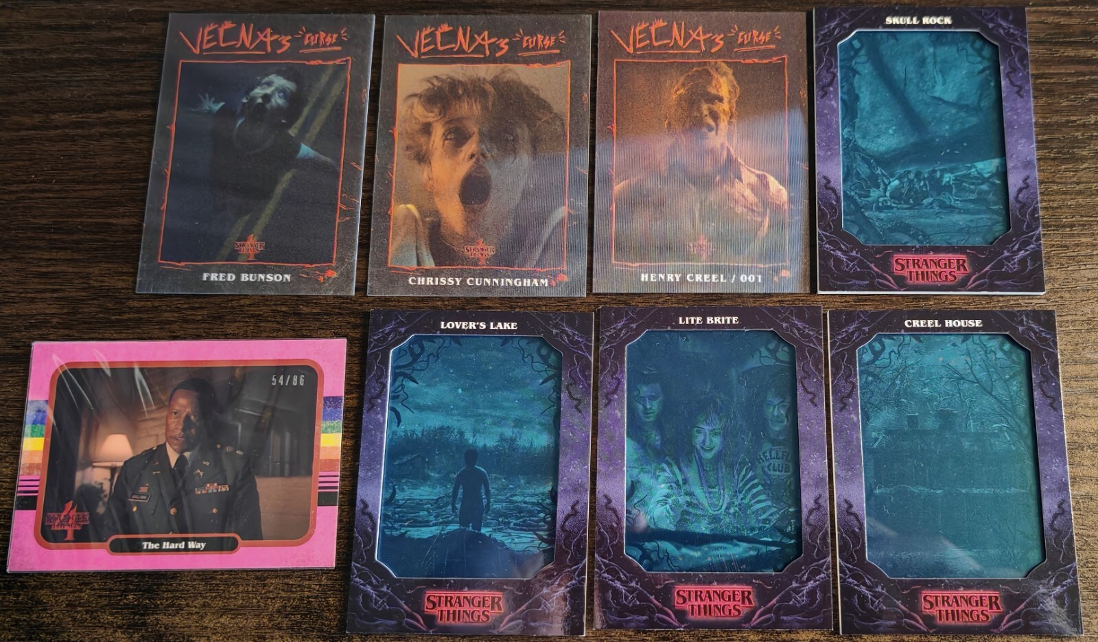Topps Stranger Things Numbered , Vecna's Curse & Upside Down INSTERTS ...