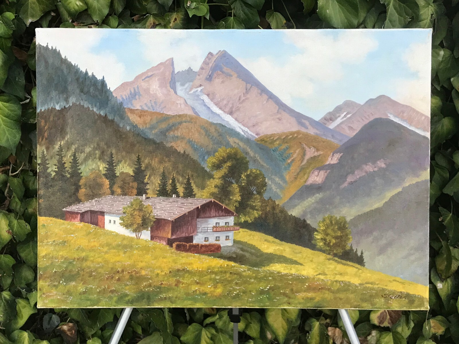 STELTER Original MODERN WESTERN LANDSCAPE ALPINE GLACIER GERMAN ALPS ...