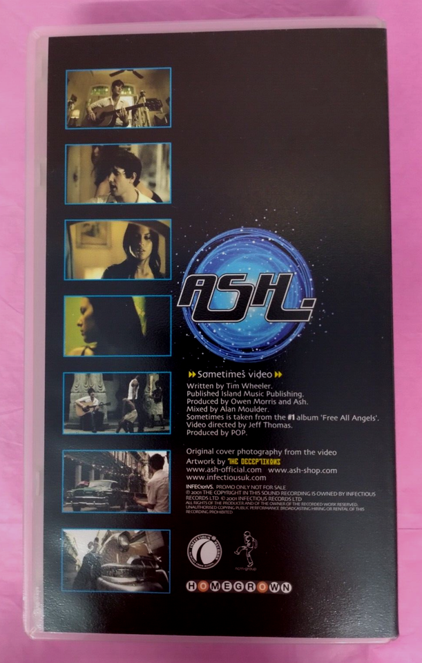 Promo VHS tape. ASH - SOMETIMES Tim Wheeler 2001 Extremely Rare Free ...