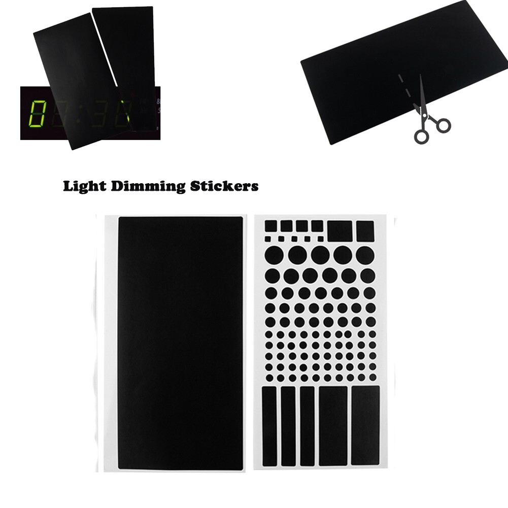 Stickers Light Black Light Blocking Stickers 2 Sheets PVC Light Dimming ...