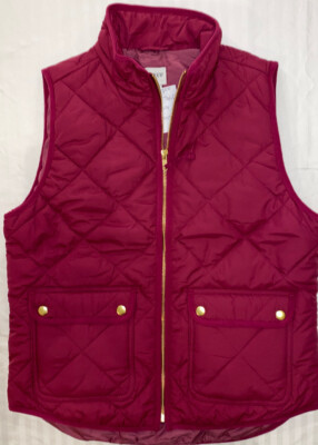 J Crew Quilted Vest S AB467 NWT $79.50 Pink Raspberry NEW | eBay