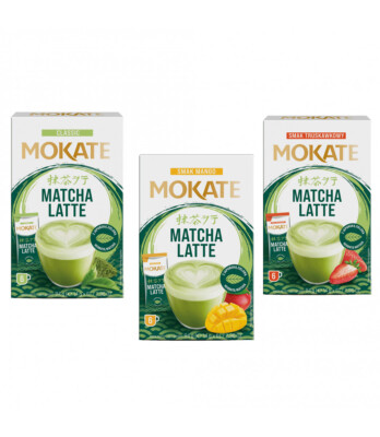 MOKATE MATCHA LATTE - SET OF 3 - 3x 6 SACHETS - INSTANT JAPANESE GREEN ...
