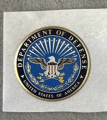 DOD Department of Defense 2" Adhesive Plaque Medallion Challenge Coin ...