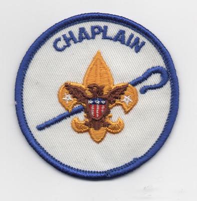 Chaplain Position Patch (1973-89), White Twill Bkgd., White Plastic ...