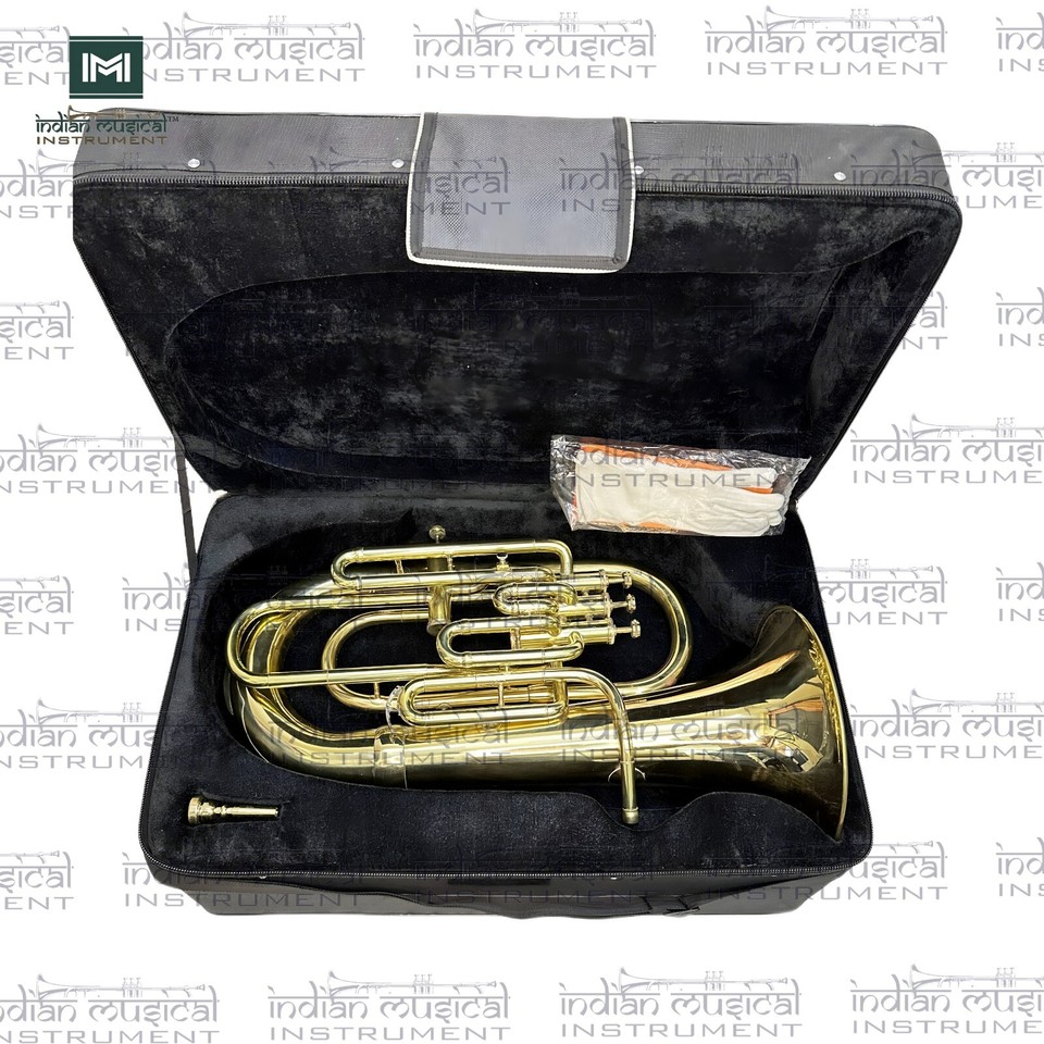 Brass Euphonium 4 Valve Bb Pitch With Carry Case & Mouthpiece Musical ...