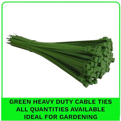 Green Cable Ties. Small, Medium & Large Size Zip Tie Wraps. Ideal for ...