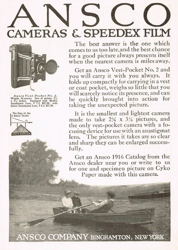 Antique Ansco Folding Pocket No 2 Camera Rowing Boating Photo Original Print Ad | eBay