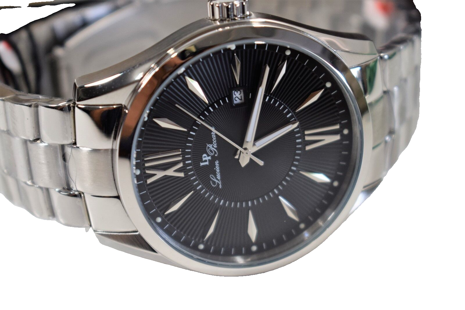 Lucien Piccard Men's Orion Watch Stainless Steel Black Dial 12841-11 | eBay