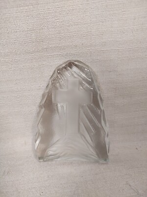 Clear Glass Cross Etched Paperweight Home Decor Religious Christian | eBay