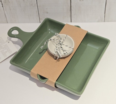 2024 Target Bullseye Green Square Corn Bread Skillet w/Butter Dish Gift ...
