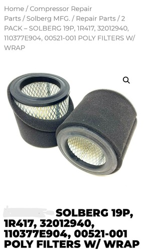 SOLBERG 19P, 1R417, POLYESTER FILTER W/ PRE WRAP | eBay