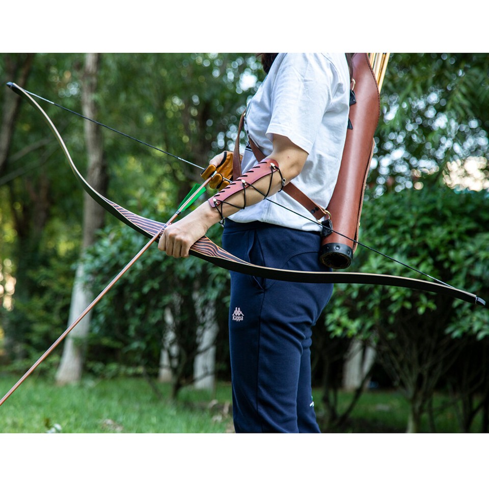 54" Traditional Wooden Long Bow 20-70lb Archery Recurve Bow Hunting ...