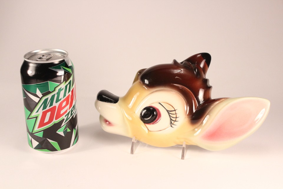 Vtg 1960's Disney Bambi Head Wall Mask Plaque Figurine Cuernavaca ...