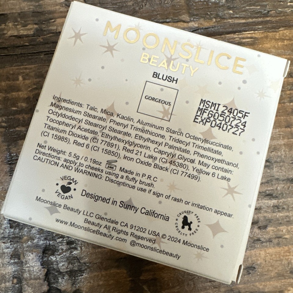Moonslice Beauty GORGEOUS Blush .19 OZ 5.5g Vegan New Natural Look | eBay