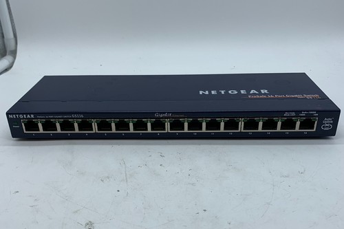 NETGEAR GS116 V1 ProSafe 16 Port Gigabit Switch No Power Cable w/ FREE ...