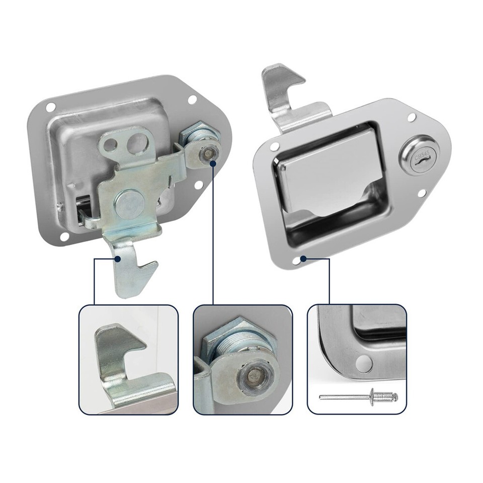 2 x Truck Tool Box Latch Paddle Lock For Handle Stainless Steel With ...