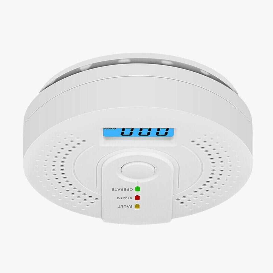Carbon Monoxide Detector Warning Alarm Sensor LED Digital Battery ...