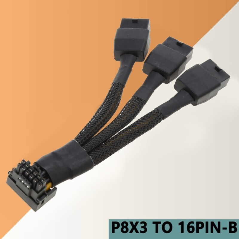3x8pin 8PIN to 16Pin 12VHPWR Extension cable GPU Power Cable Right ...