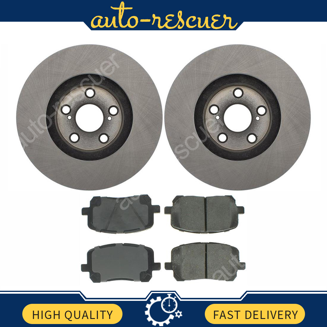 Front Brakes Rotor & Semi-Metallic Pad Fits Toyota Corolla Matrix 2003 ...