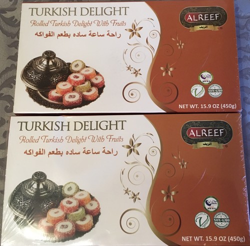2 Alreef Rolled TURKISH DELIGHT With Fruits Non GMO 15.9 Oz Vegetarian ...