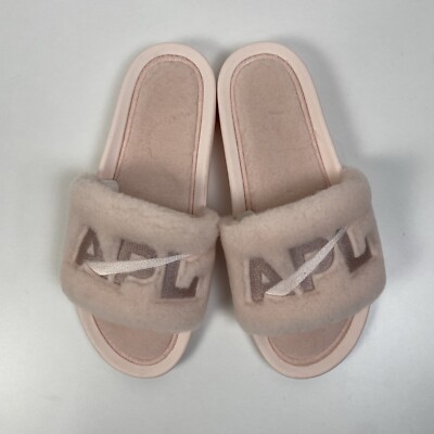NEW APL Women's Size 10 Creme/Rose Dust Light Pink Shearling Slide ...