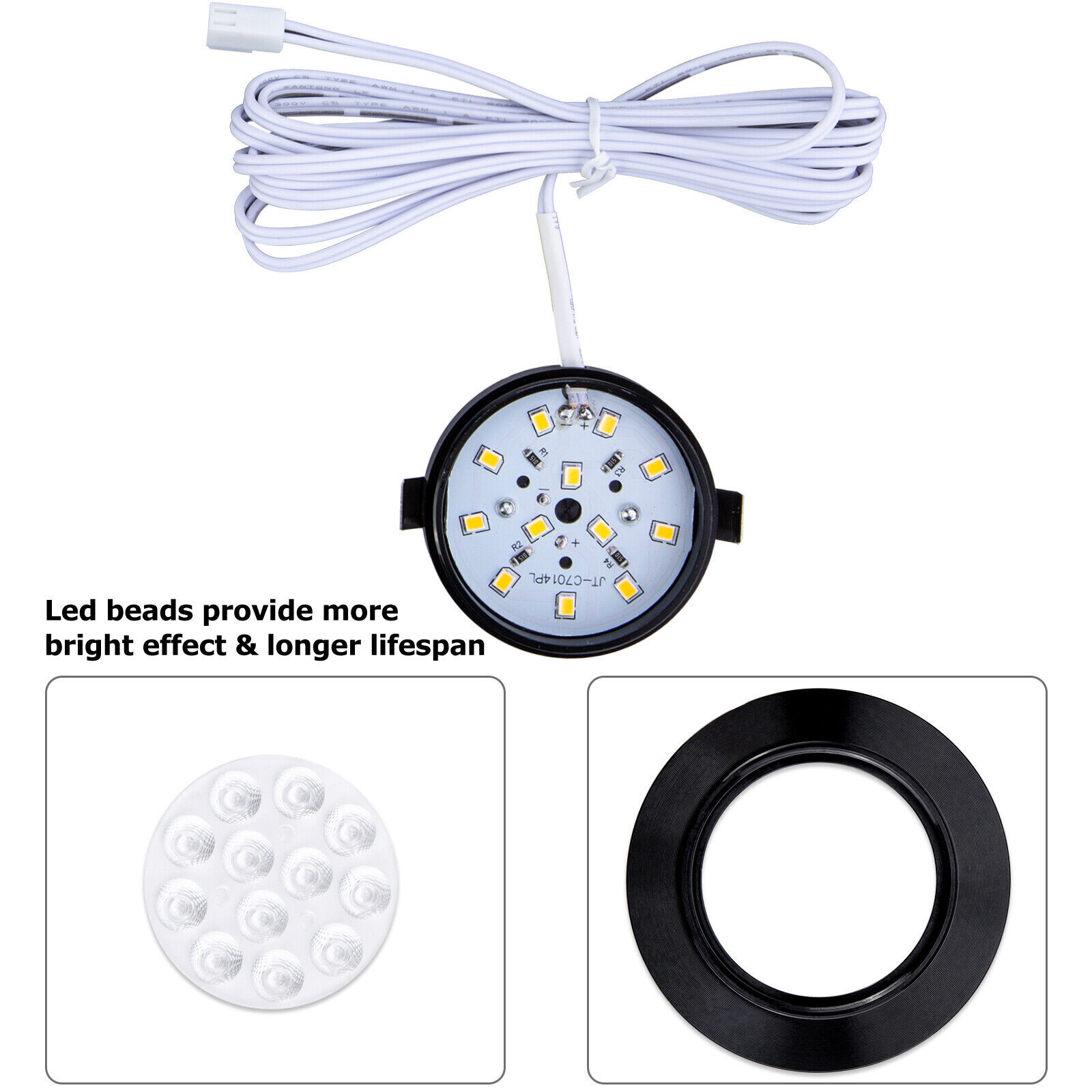 12V LED Recessed Downlight Caravan Camper RV Boat Interior 3W Ceiling ...