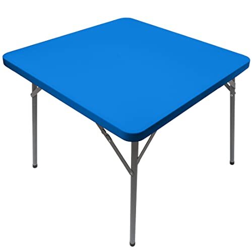 Square Fitted Table Cover Blue Cocktail Topper Spandex Stretchable ...