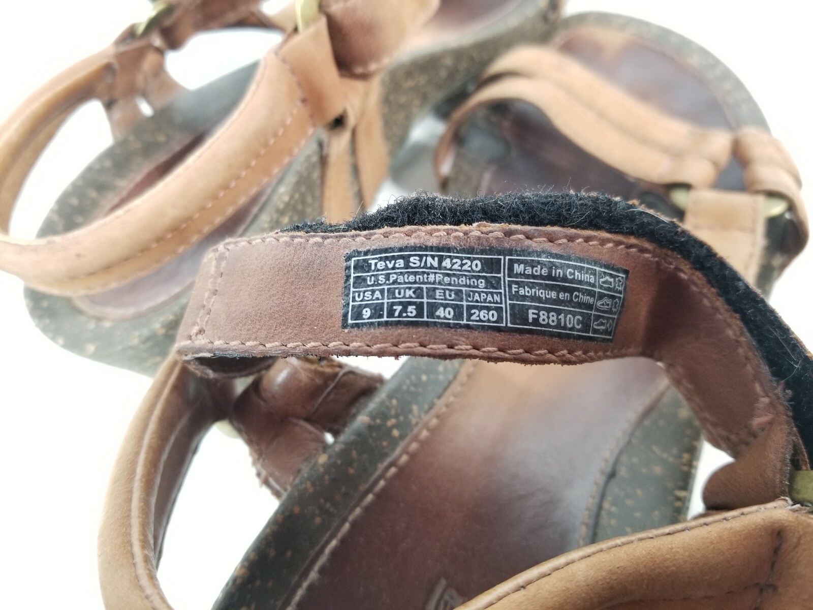 TEVA VENTURA WOMEN'S SIZE 9 LEATHER ANKLE STRAP CORK WEDGE SANDALS 4220 ...