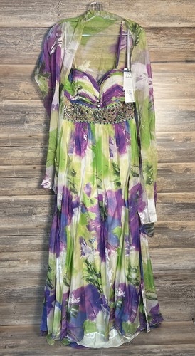 Interlude Floral Bead Embellished Formal Prom Dress Size 12 NWT | eBay